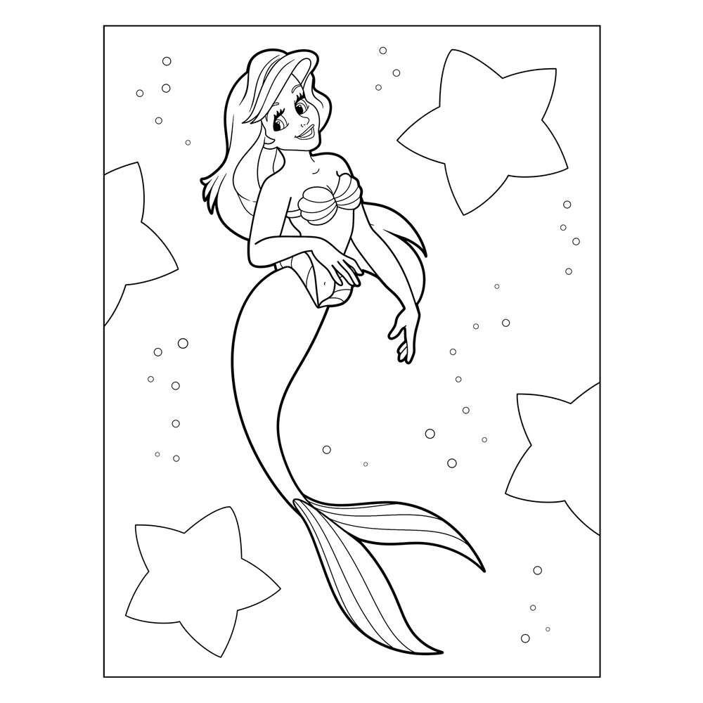 Раскраска Ариэль русалочка: 150+ раскрасок для распечатки