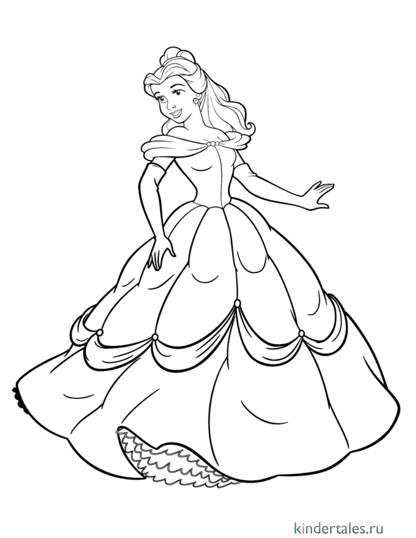 Раскраска Платье принцессы: 125+ раскрасок для распечатки